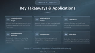 Comprehensive Guide to Screening Designs in Design of Experiments | PDF