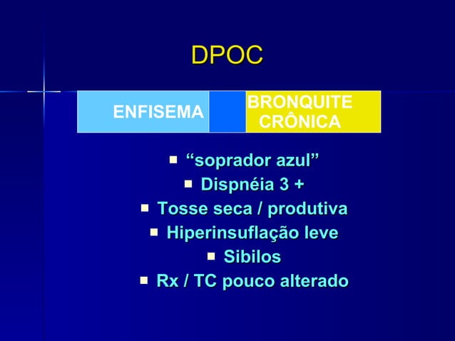 Doença Pulmonar Obstrutiva Crônica - DPOC | PPT