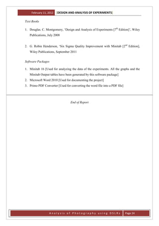 DSLR Image Quality Analysis using Minitab | PDF