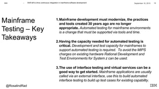DevOps Enterprise Summit: Mainframe Automated Testing | PPTX | Computer ...