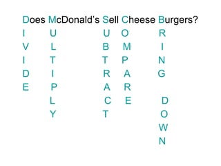 Does mcdonalds-sell-cheese-burgers- | PPT