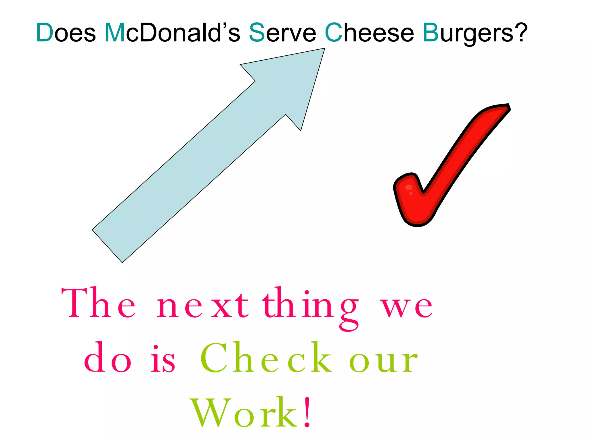 Does McDonald\'s Sell Cheeseburgers? (lomg division) | PPT