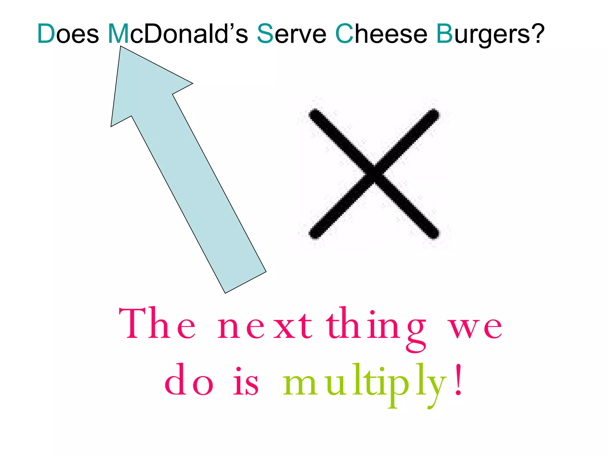 Does McDonald\'s Sell Cheeseburgers? (lomg division) | PPT
