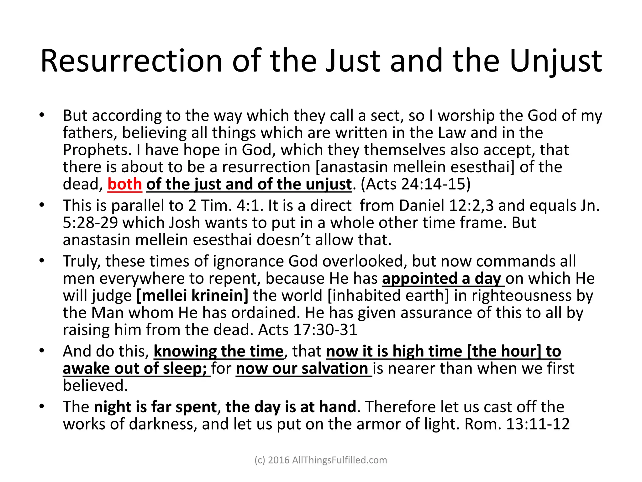 Does a gap exist between resurrection of the just and unjust | PPTX