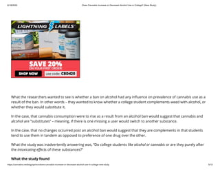 Does Cannabis Increase or Decrease College Alcohol Use? | PDF | Illegal Drugs, Tobacco ...