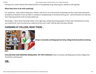 Does Cannabis Increase or Decrease College Alcohol Use? | PDF | Illegal Drugs, Tobacco ...