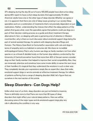 Does Emotional Support Dogs Add Value to Treatment For Sleeping Disorders? | PDF