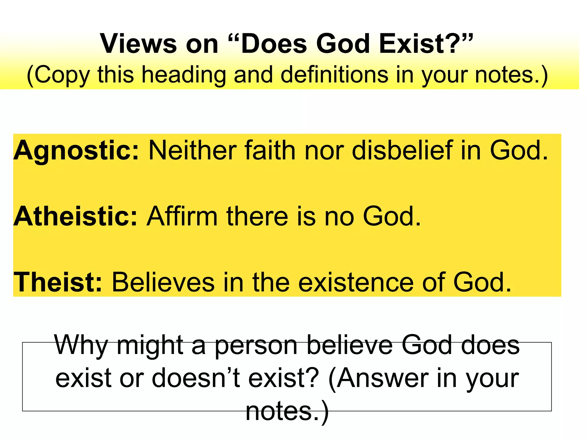 Does God Exist? | PPTX