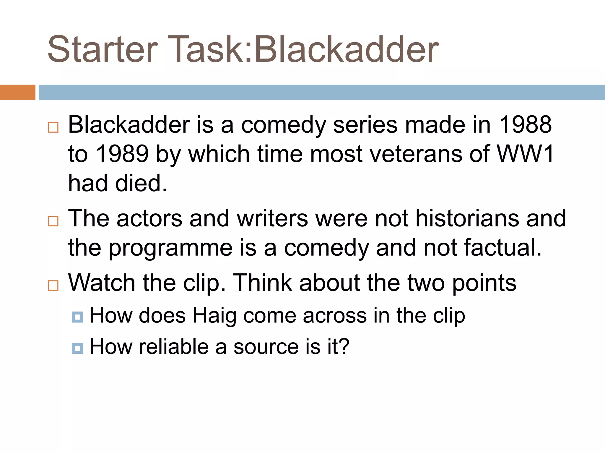 Does Haig Deserve The Title ‘Butcher Of | PPTX