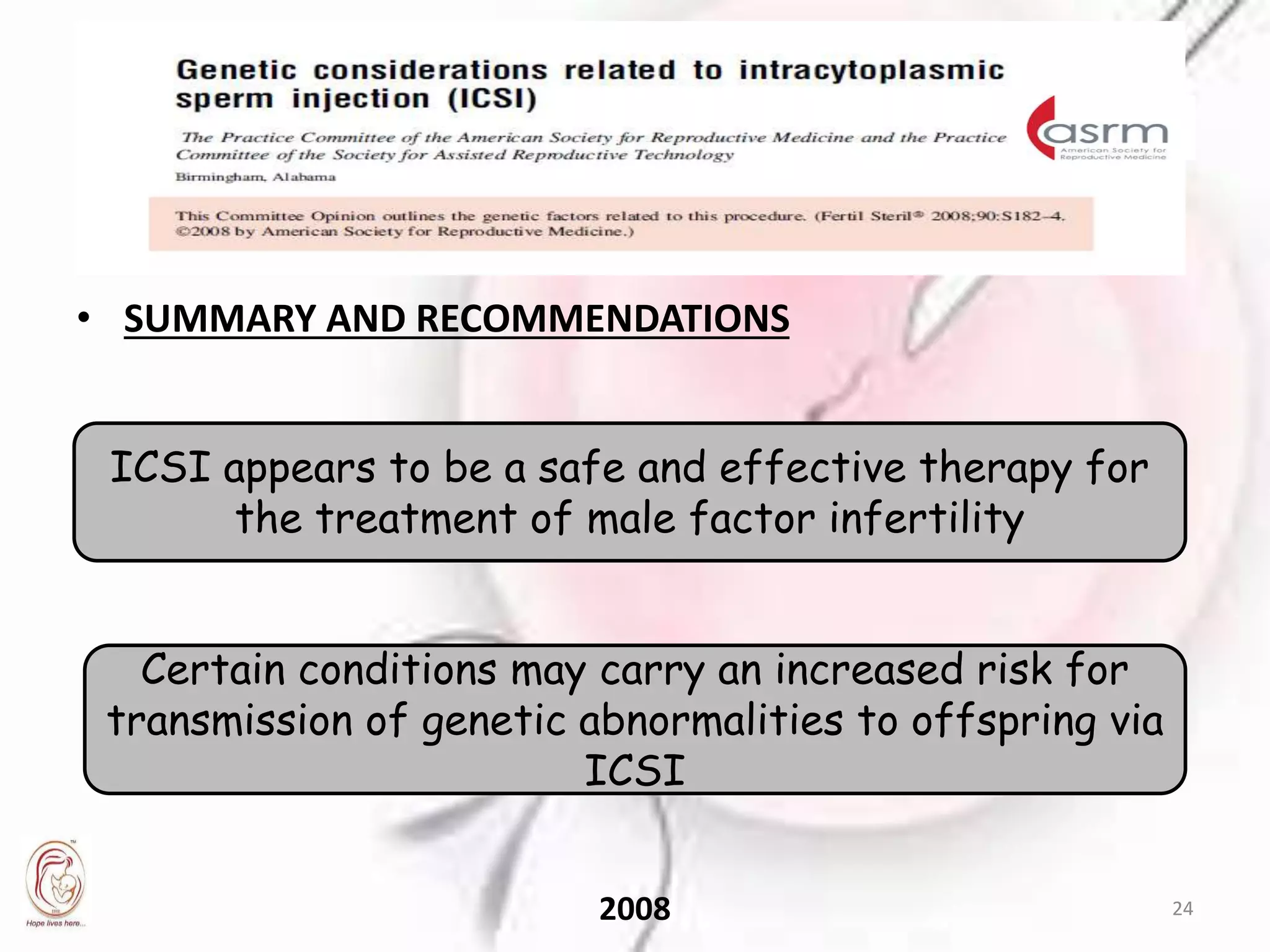 Does icsi causes genetic defects | PPTX