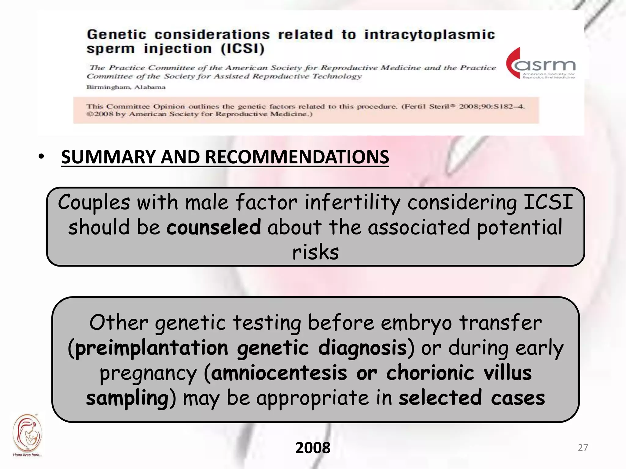 Does icsi causes genetic defects | PPTX