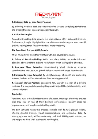 Does Mutual Fund Software For Distributors Track AUM Growth for MFDs? | PDF