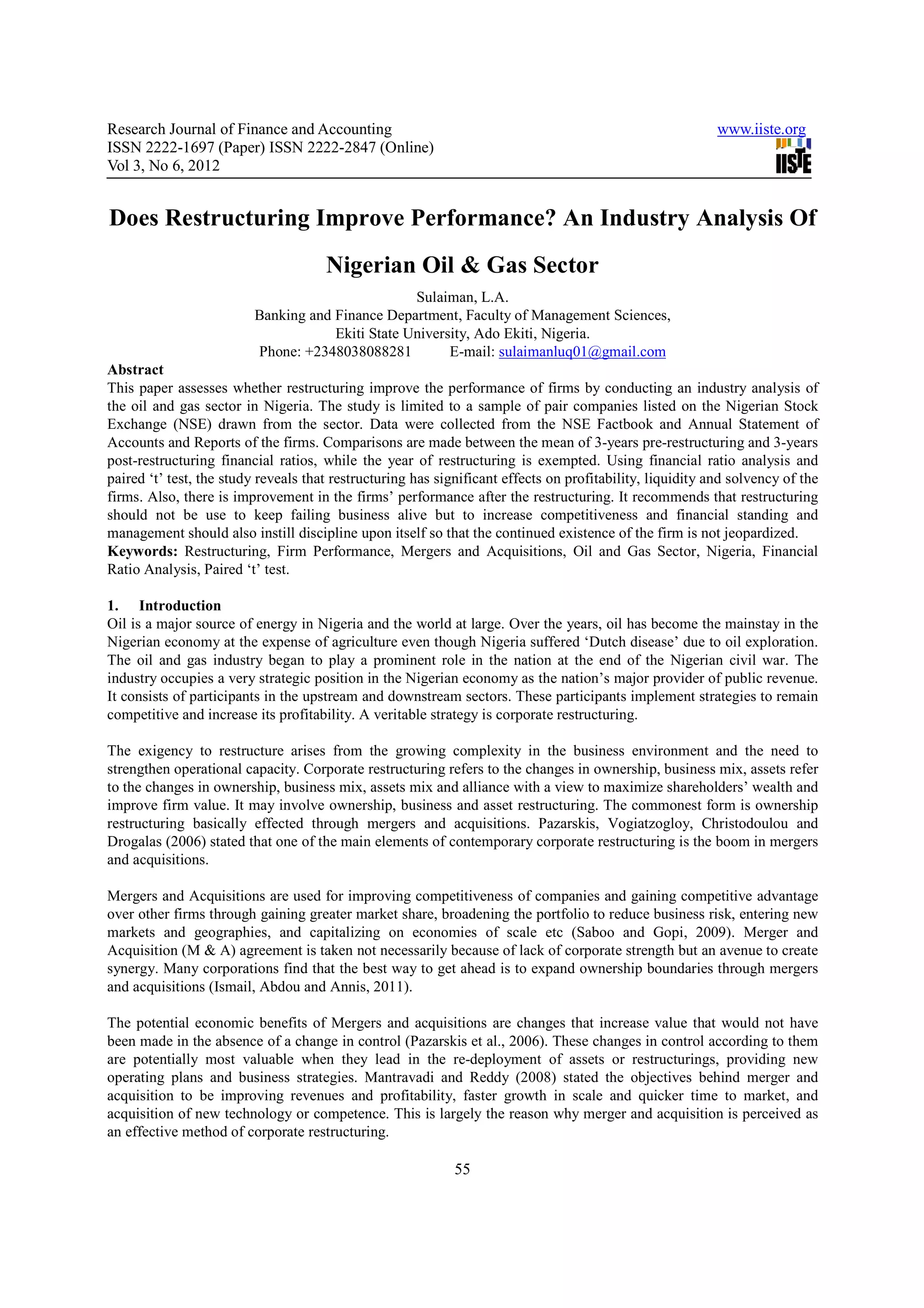 Does restructuring improve performance | PDF