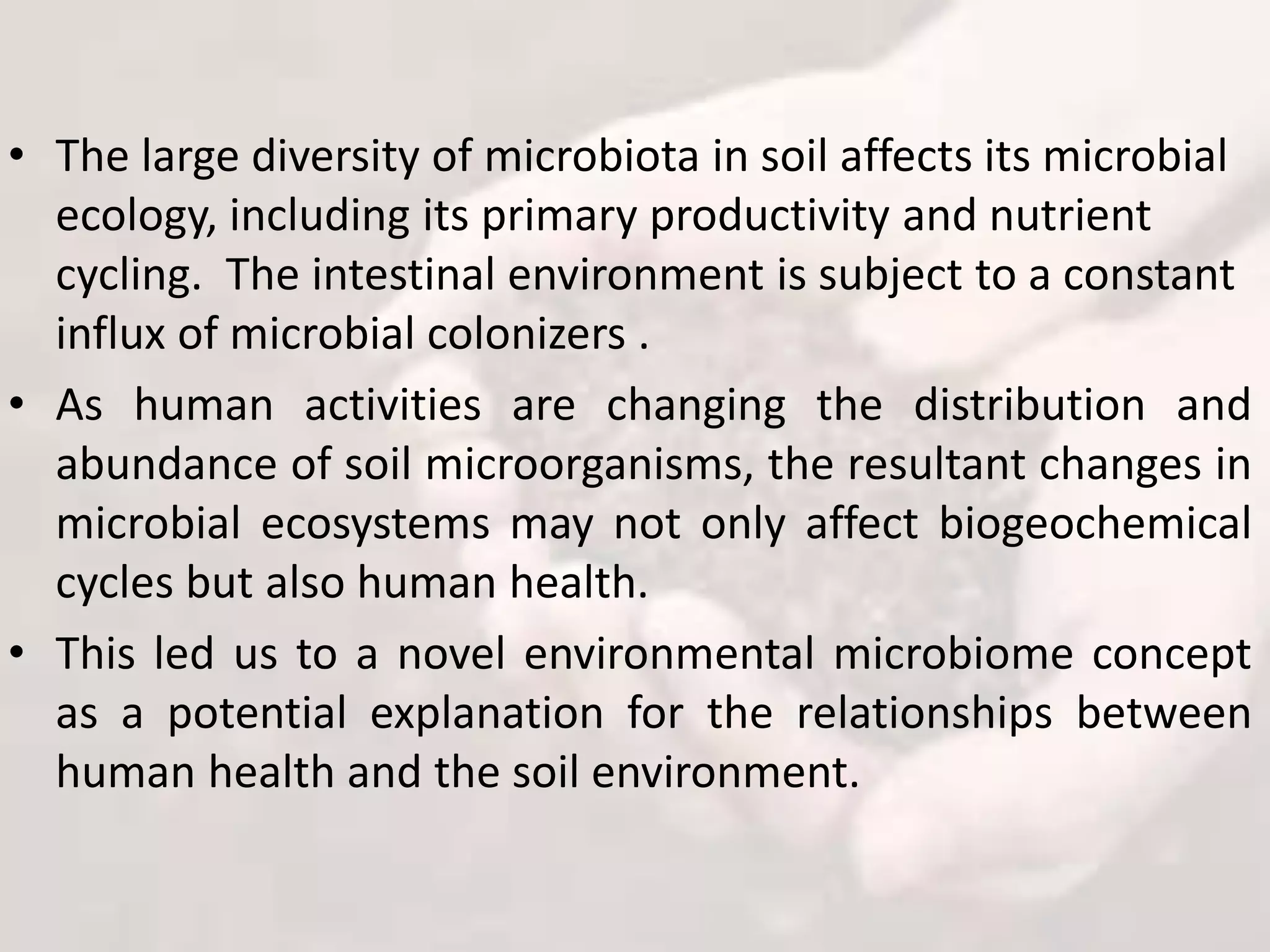 Does soil contribute to the human gut microbiome? | PPT