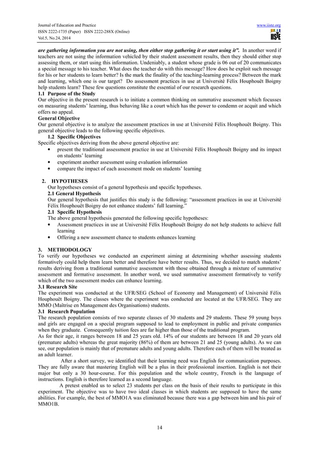 Does summative assessment used formatively enhance learning in english ...