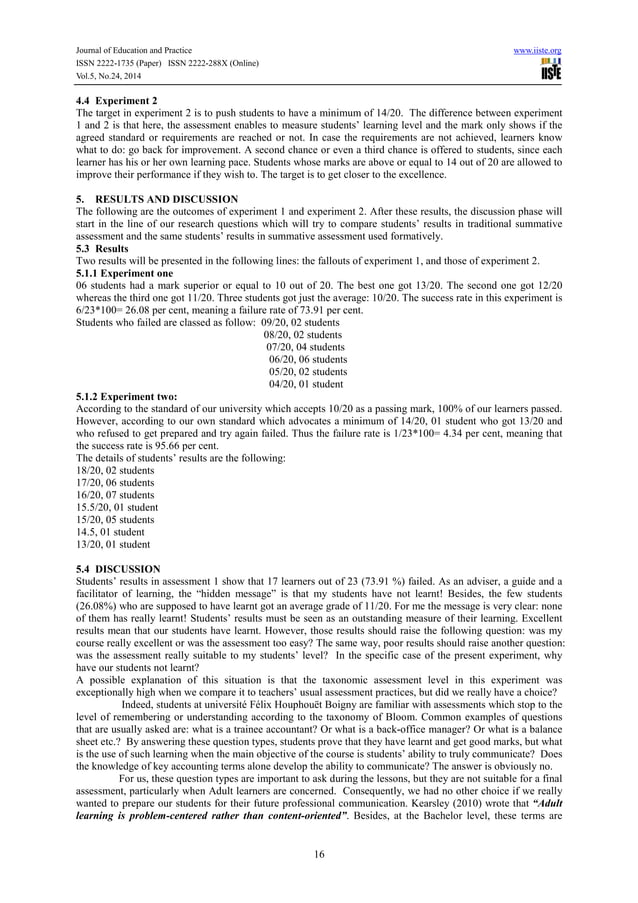 Does summative assessment used formatively enhance learning in english ...