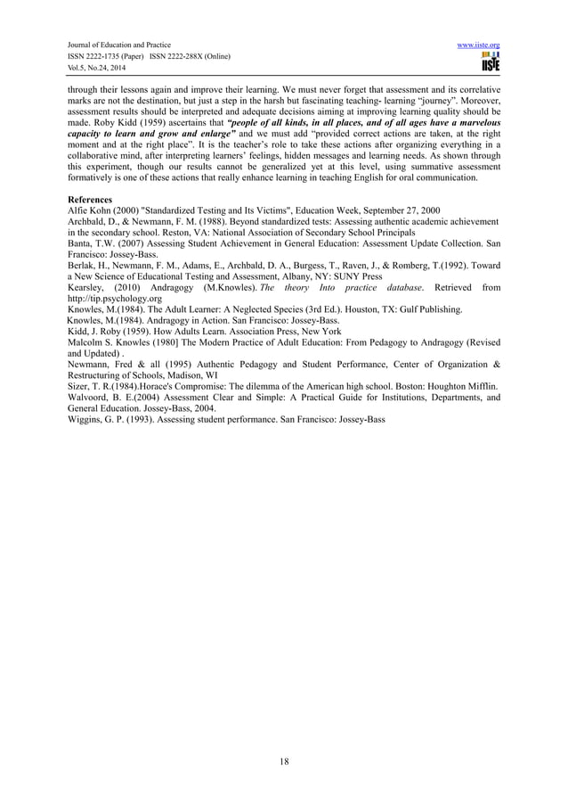 Does summative assessment used formatively enhance learning in english ...