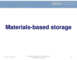 Presentation: DOE Stetsoon Hydrogen Storage technologies | PDF