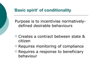 Does The Basic Spirit Of Conditional Benefits Conflict 2 | PPT