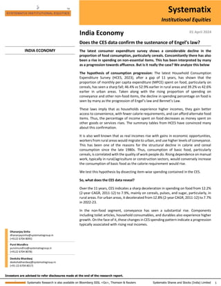 Does the CES data confirm the sustenance of Engel’s law - SYSTEMATIX_1 ...