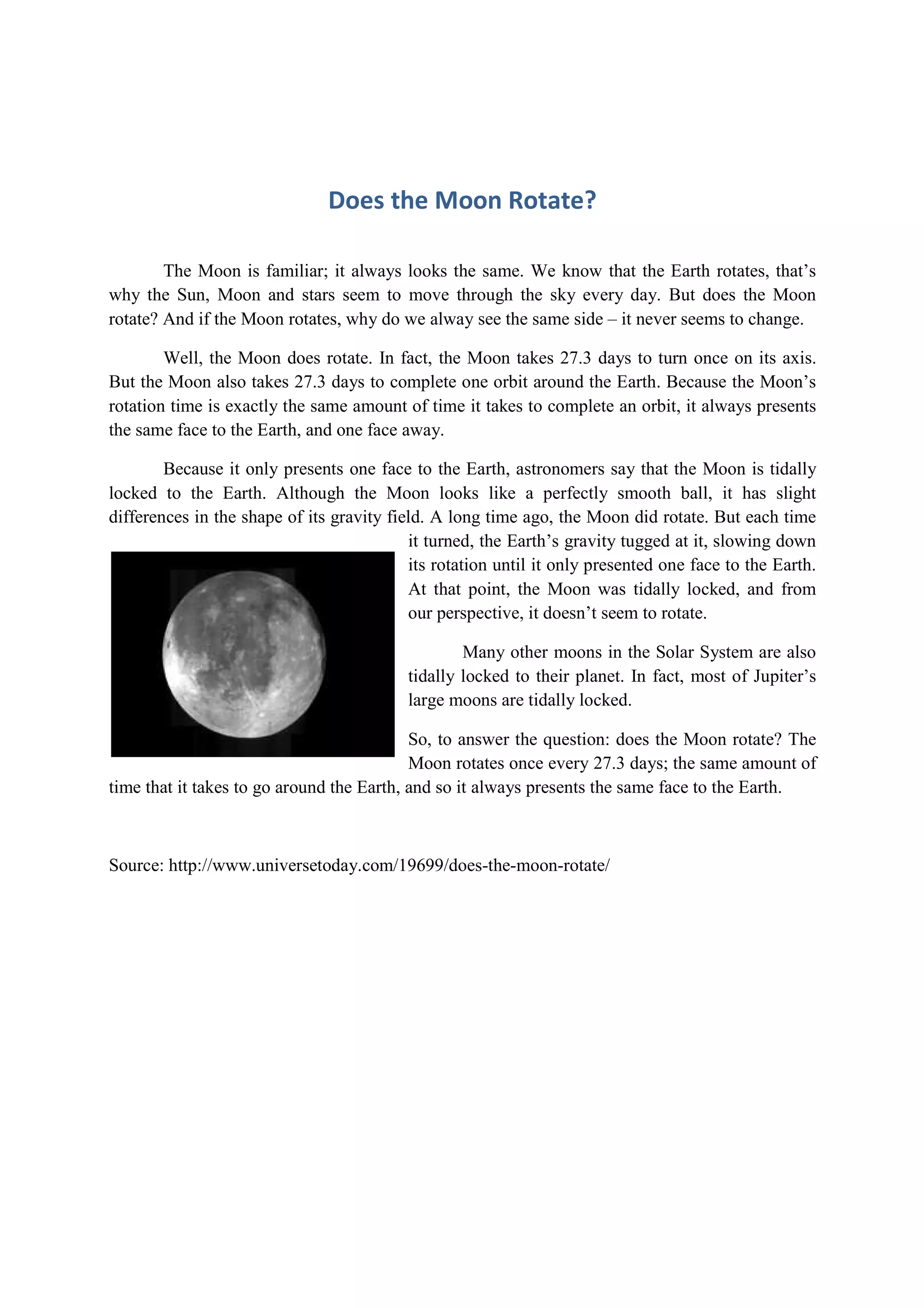 Does the moon rotate | PDF
