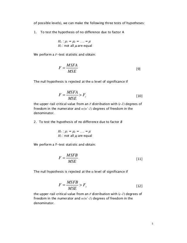 Basic statistics Doe – Two factor factorial design with replication ...