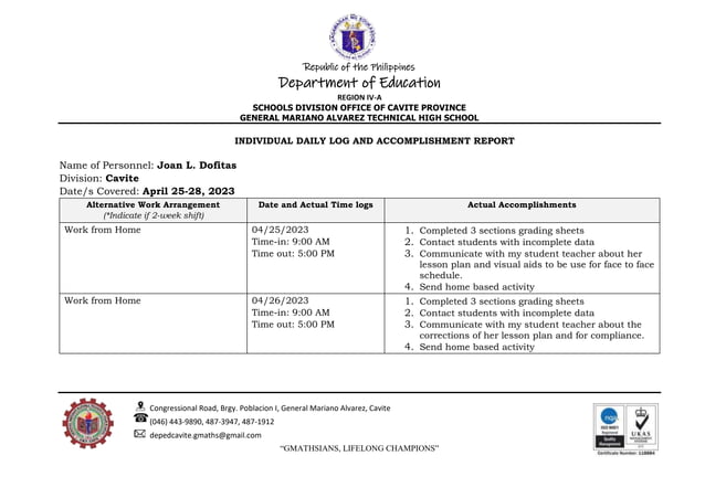 DOFITAS IDLAR 4-25-28, 2023.docx | Professional School | Postgraduate ...
