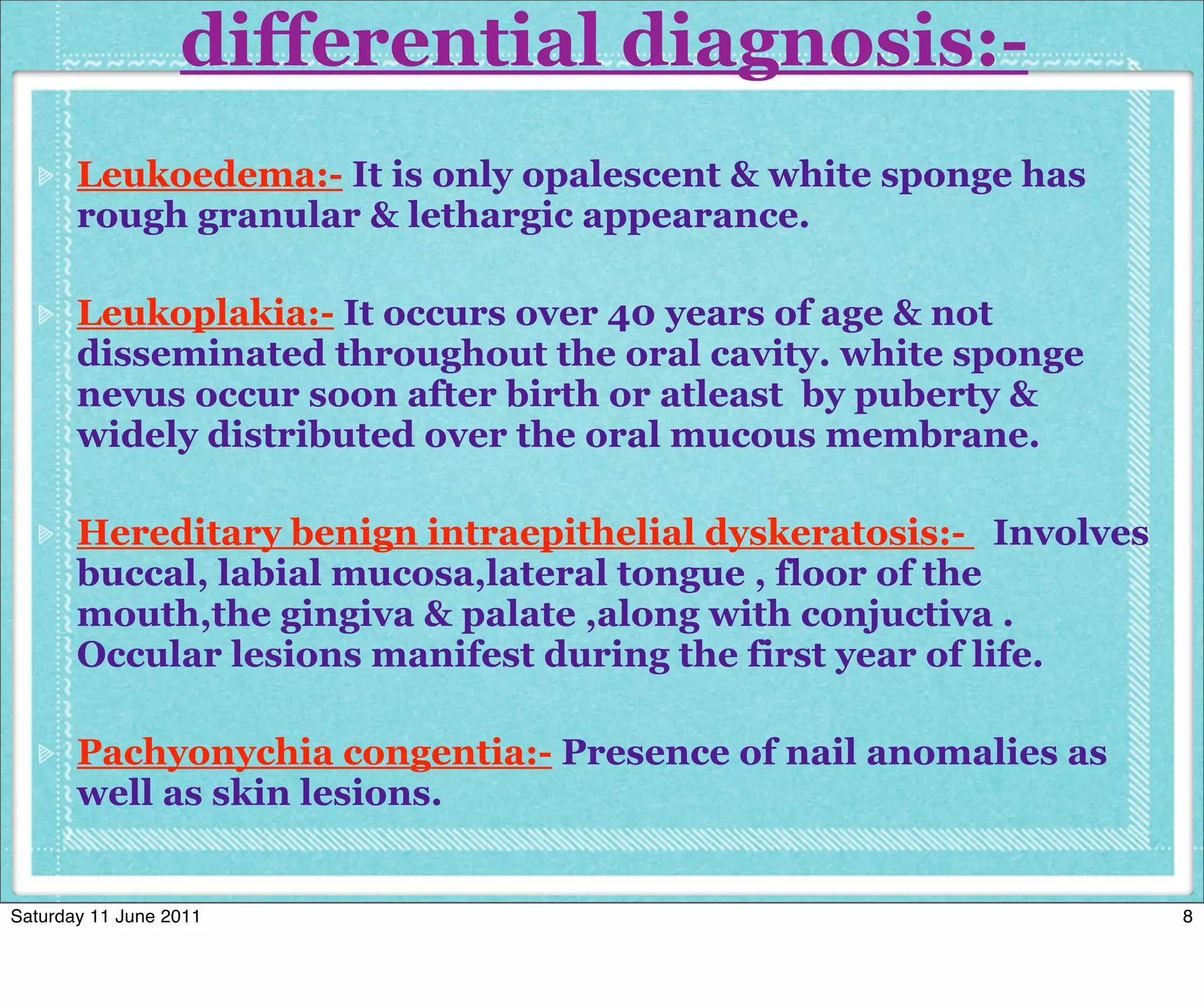 D of keratotic white lesions | PDF