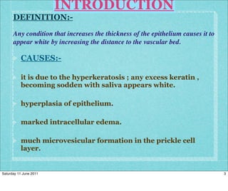 D of keratotic white lesions | PDF
