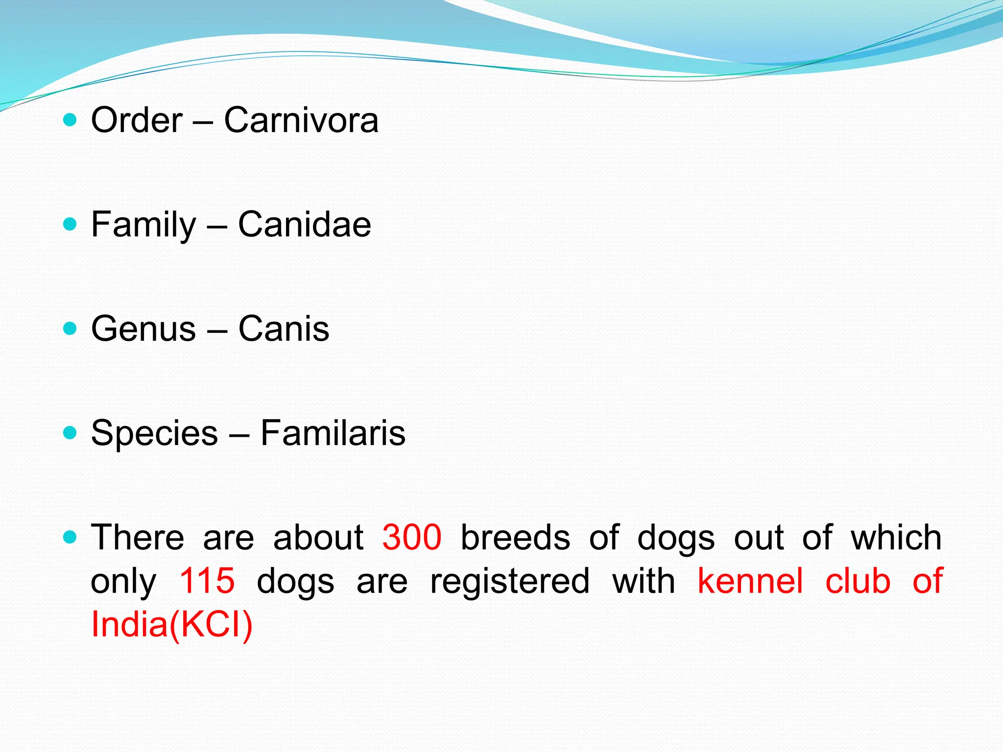 Dog, classification and biologica data 2024 | PPT
