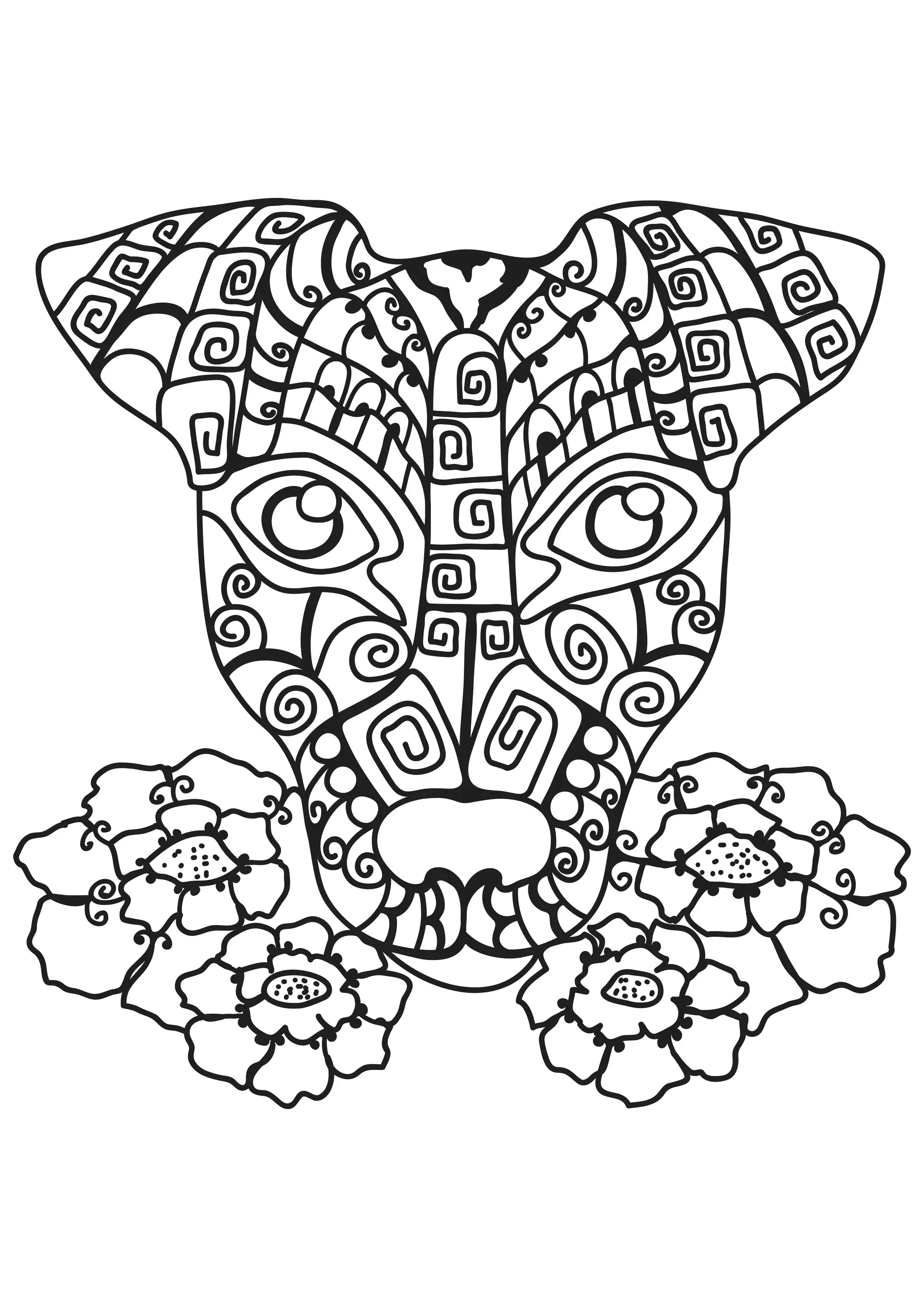 Dog Coloring Pages for Adults - Printable Coloring Book | PDF | Dogs | Pets