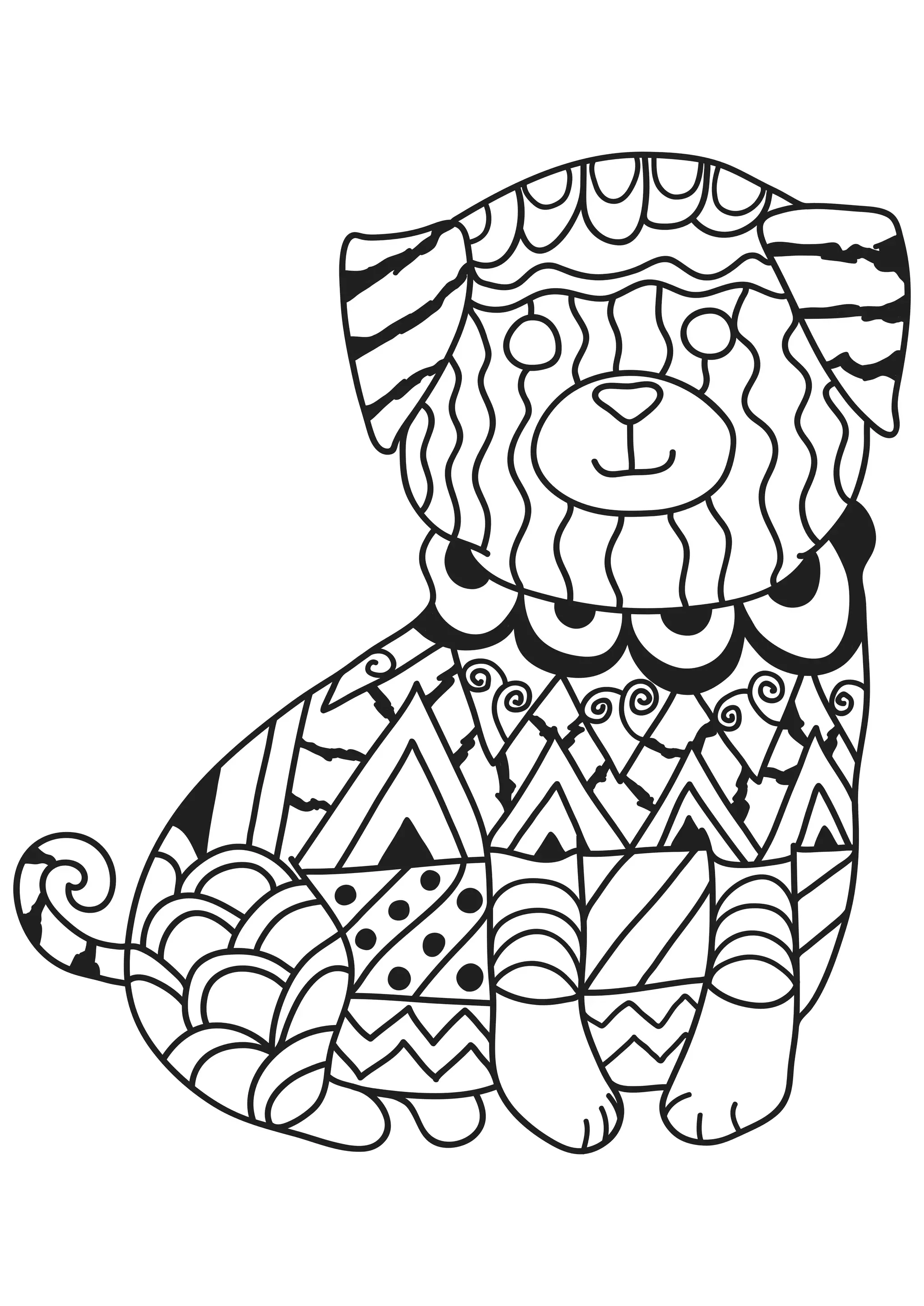 Dog Coloring Pages for Adults - Printable Coloring Book | PDF | Dogs | Pets