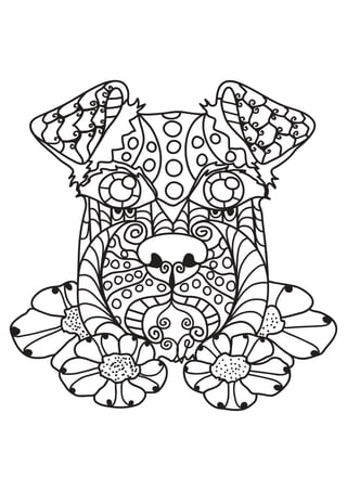 Dog Coloring Pages for Adults - Printable Coloring Book | PDF | Dogs | Pets