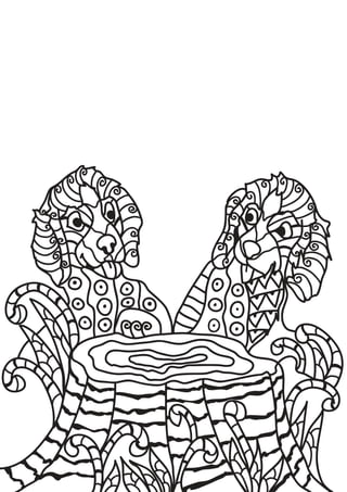 Dog Coloring Pages for Adults - Printable Coloring Book | PDF | Dogs | Pets