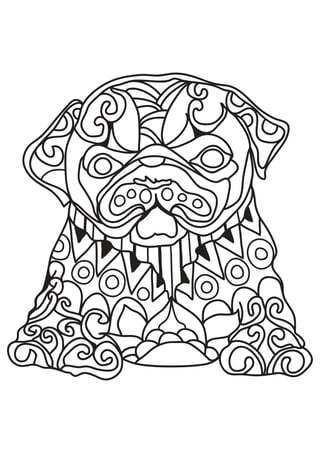 Dog Coloring Pages for Adults - Printable Coloring Book | PDF