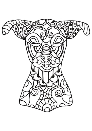 Dog Coloring Pages for Adults - Printable Coloring Book | PDF | Dogs | Pets