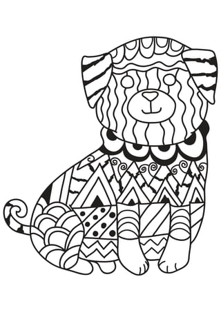 Dog Coloring Pages for Adults - Printable Coloring Book | PDF | Dogs | Pets