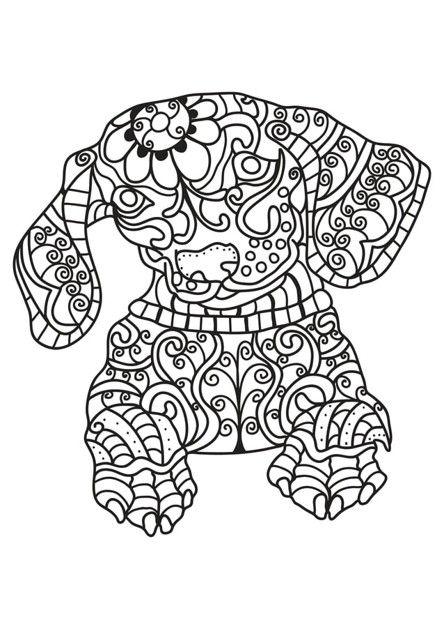 Dog Coloring Pages for Adults - Printable Coloring Book | PDF | Dogs | Pets