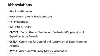 Dog BP-Procedure, Euthanasia, Anesthesia | PPTX