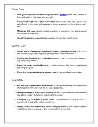 Dog Care Tips: The Ultimate Pet Parent’s Guide | DOCX | Dogs | Pets