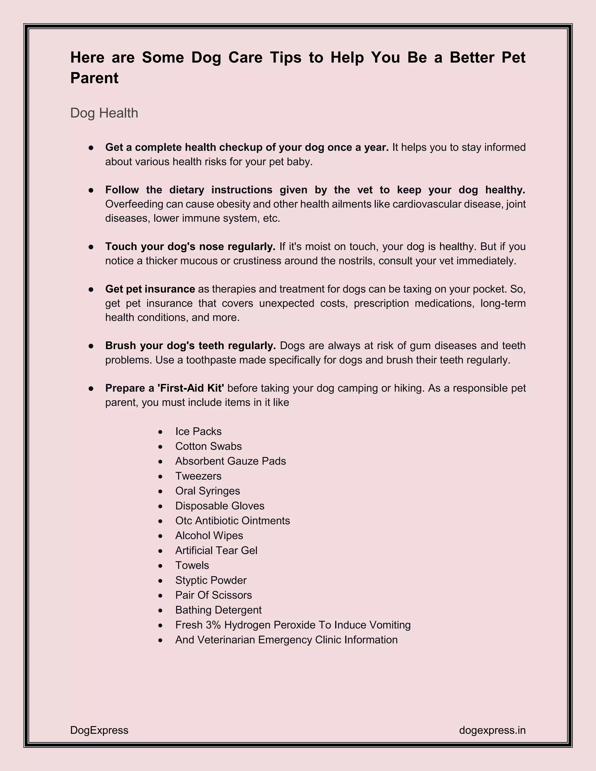 Dog Care Tips: The Ultimate Pet Parent’s Guide | PDF