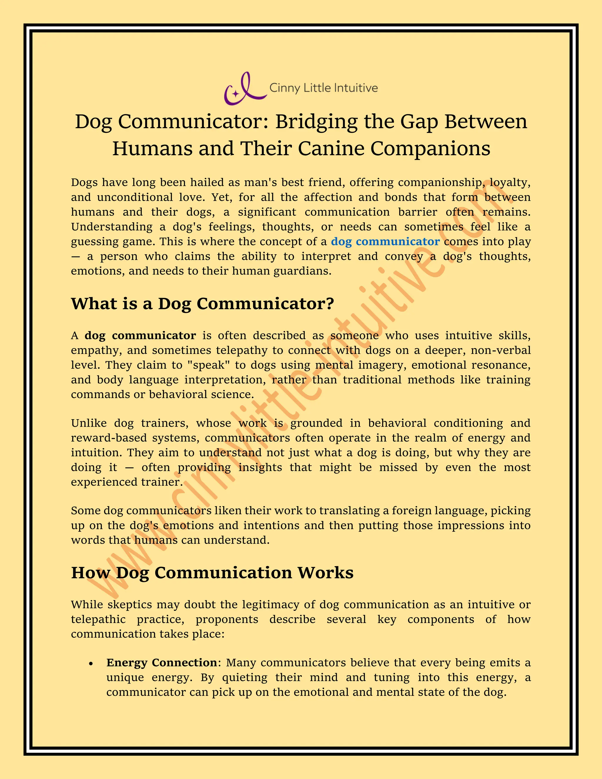 Understanding Your Dog on a Deeper Level: The Role of a Dog ...