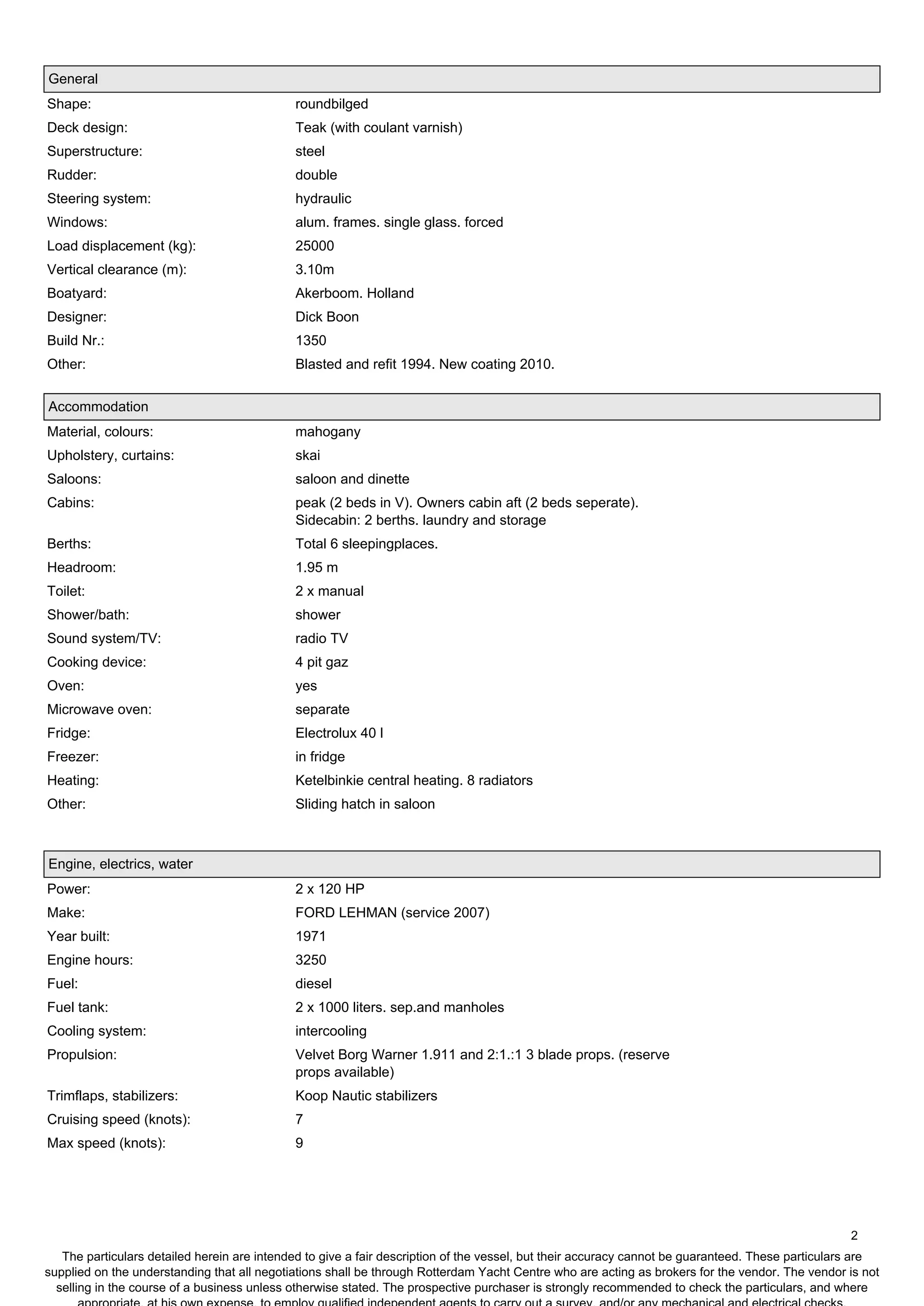 RYC offers this Dutch steel Doggersbank1480 TSDY Live aboard. FOR SALE | PDF