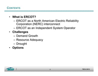 ERCOT - Texas Water Conservation Association | PDF | Power and Energy ...