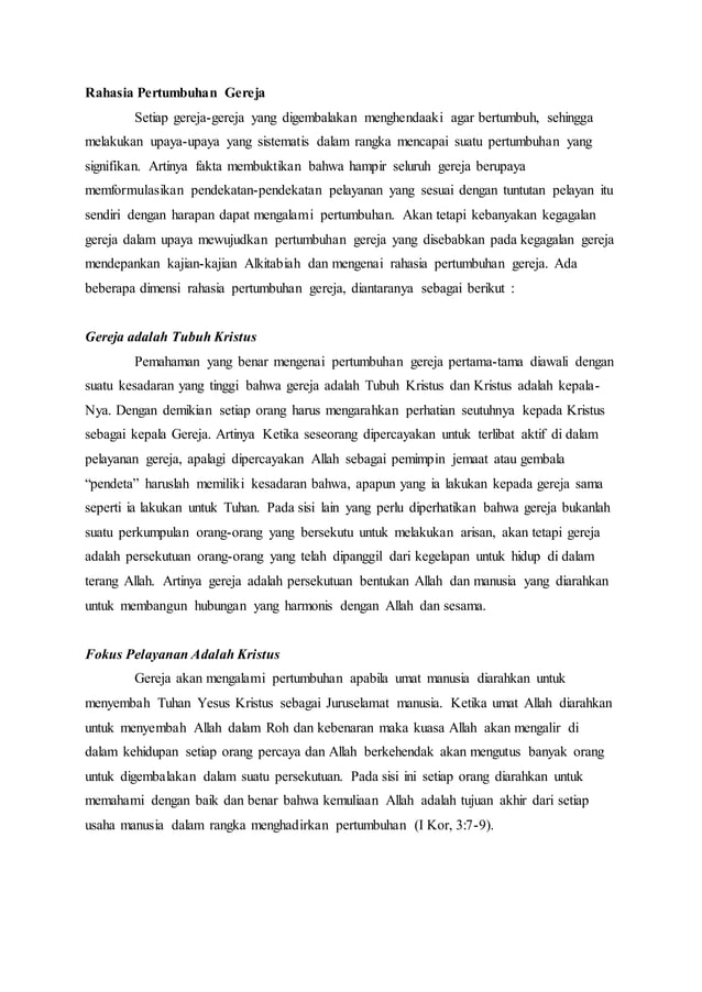 Dogma iv....paper peran Roh Kudus dalam Gereja | DOCX