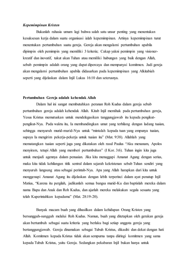 Dogma iv....paper peran Roh Kudus dalam Gereja | DOCX