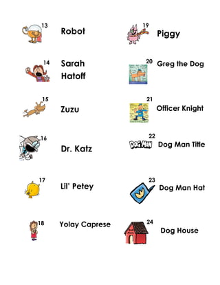 Dog Man BINGO Pieces | PDF