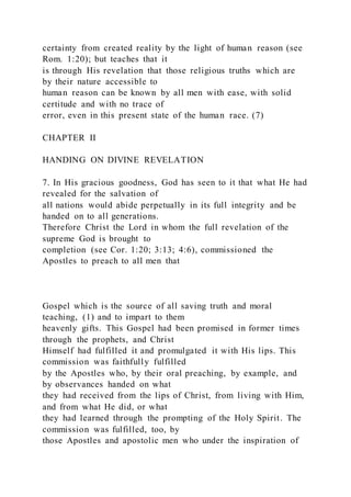 DOGMATIC CONSTITUTION ON DIVINE REVELATION DEI VERBUM | DOCX