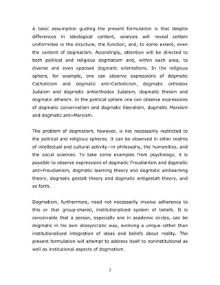 Dogmatism | PDF