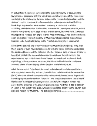 Dog ownership: Islamic perspective(1) | PDF